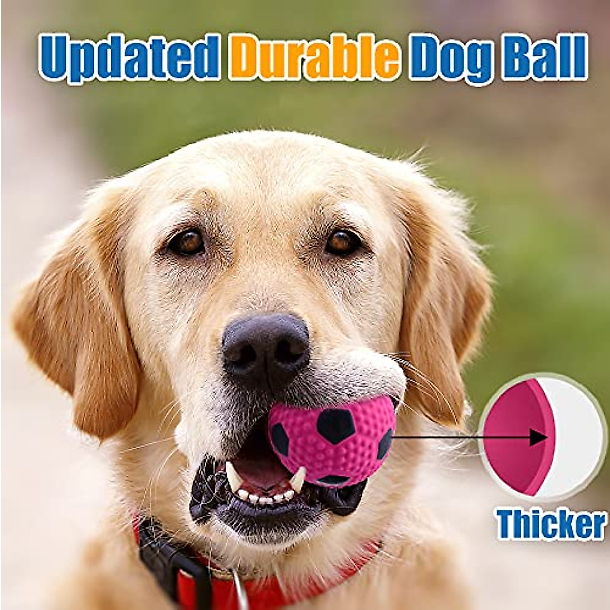 Wieppo Soft Squeaky Dog Ball 2.56”, Latex Squeaky Dog Toys for Medium Dogs and Small Dogs to Fetch, Chase 3pcs