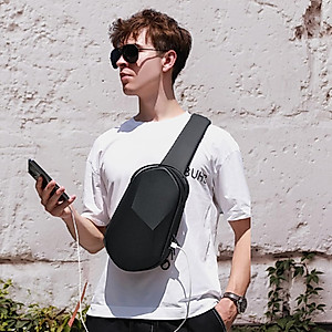 M.Baowant Hard Shell Crossbody Bag for Men With Usb Plug Fit 9.7inch Ipad Lightweight Casual Daypack For Hiking Walking Biking Travel Cycling