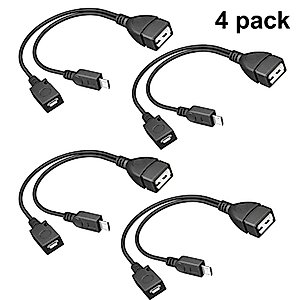 ANDTOBO Micro USB OTG Adapter with Power for Host Devices/Fire Stick etc - 4 Pack