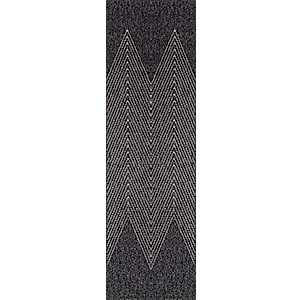 Momeni Rugs Como Contemporary Geometric Indoor Outdoor Area Rug, 2'7" x 7'6", Charcoal
