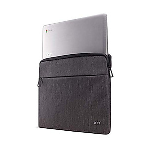 Acer Protective Laptop Sleeve | Up to 15.6" Notebook | Easy Access Outside Zipper Pocket for Adapters, Mouse or Dongle | Gray