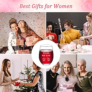 Modwnfy Friendship Gifts for Women Friends, I Wish You Lived Next To Me Stemless Wine Glass Gifts for Friend Best Friend Bestie Sisters, Long Distance Friendship Gifts for Birthday Christmas 17 Oz