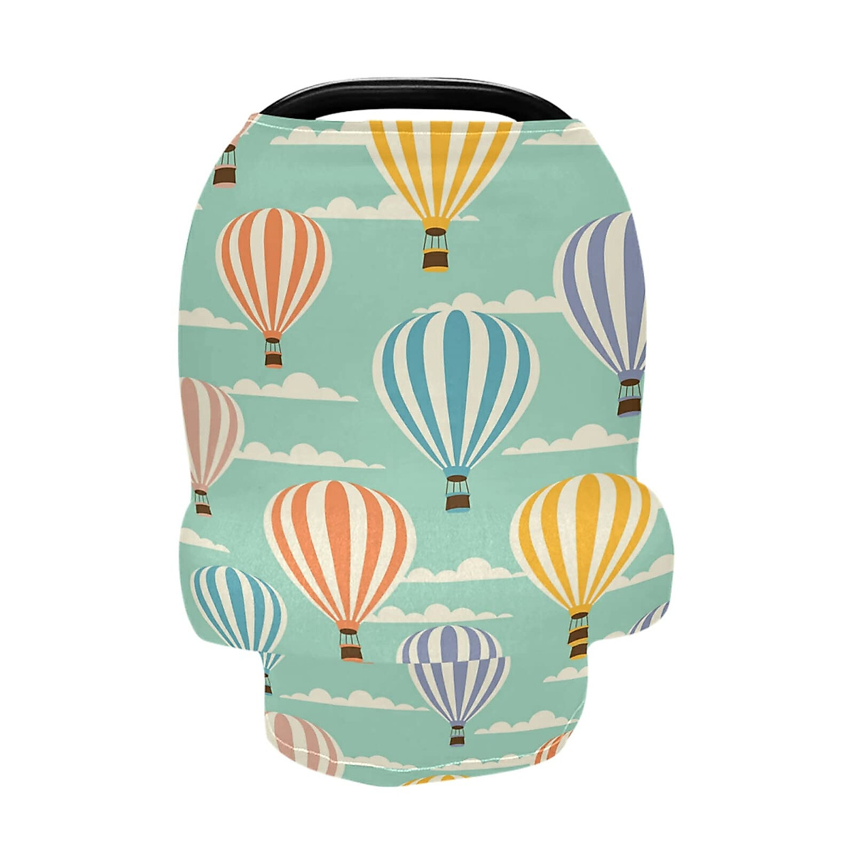 xigua Baby Car Seat Covers Hot Air Balloon Clouds Extra Soft and Stretchy Nursing Breastfeeding Covers Breathable Infant Carseat Canopy Nursing Covers, Multi-use Baby Shopping Cart/High Chair/Stroller