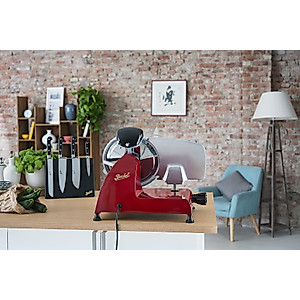 Berkel Red Line 250 Electric Food Slicer, Red, 10 inch Blade, Adjustable Thickness, Kitchen Appliance for Home Use