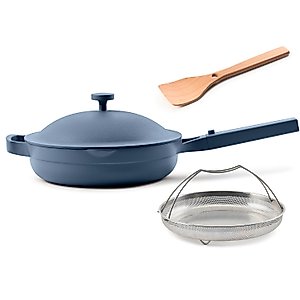 Our Place 10.5-Inch Ceramic Nonstick Skillet Pan, Toxin-Free with Stainless Steel Handle, Oven Safe - Blue Salt