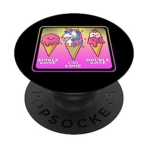 Single Cone Uni Cone Double Cone Unicorn Ice Cream PopSockets Swappable PopGrip