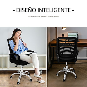 Andromeda Inc Office Chair, Ergonomic Swivel Desk, Adjustable to the Column and Lumbar Support, Breathable Mesh Material.
