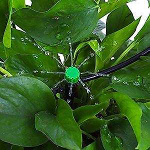 URATOT 60 Pieces 360 Degree Adjustable Irrigation Drippers with Barbed Connector for 4/7 MM Tube, Water Flow Drip Stakes Emitter Drip System