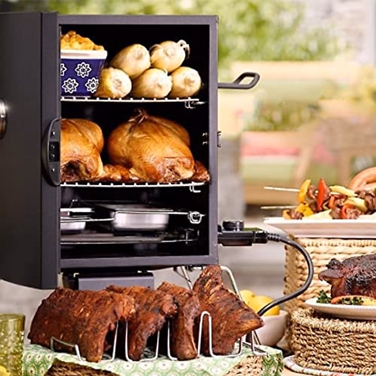 TIKSCIENCE Heating Element Fits for Masterbuilt Smoker Parts, Thermostat Analog Control with Power Cord Fit for Electric Smoker and for Turkey Fryers Skillet Charbroil 1500W Replacement