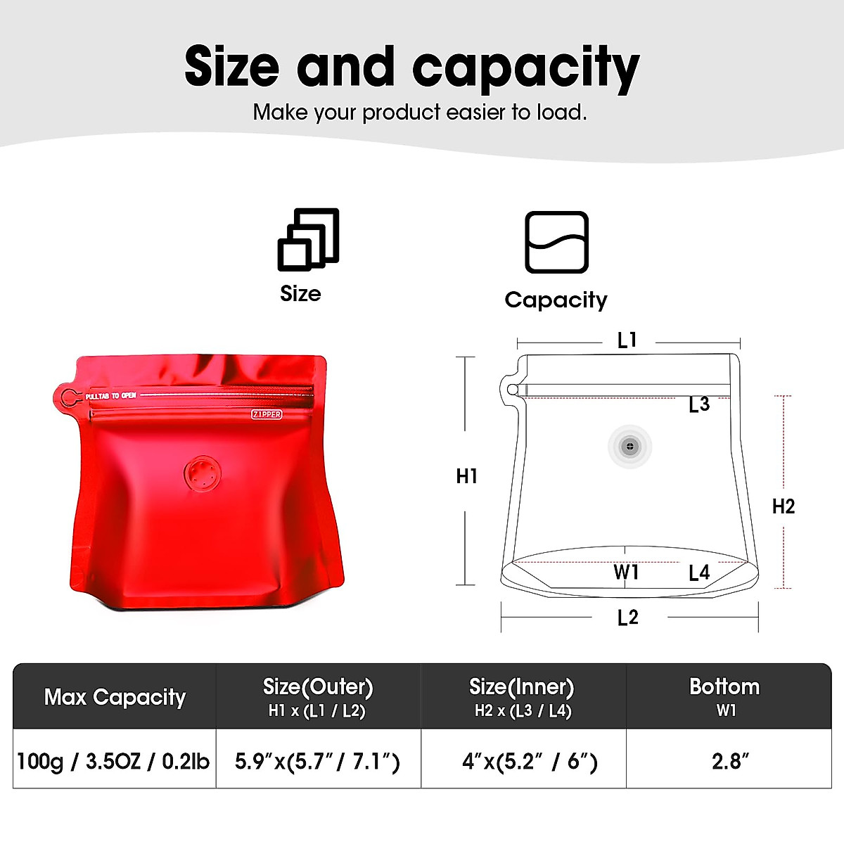 3.5oz 1/5 lb 60pcs Coffee Bags with Valve,Vented Coffee Bag Barrier Bags Store Bags Coffee Packaging Coffee Storage Pouches Stand-up Bags for Food Diamond Shaped Need to Use Heat Sealing Machine（Red）