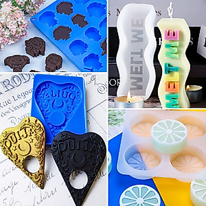 Silicone Mold Making Kit, 30A Blue Platinum RTV-2 Liquid Silicone Rubber 2.6LB for Casting Resin, Soap, Candle, Clay, DIY Molds -1:1 by Volume with Tool 4 Cups,4 Sticks,2 Droppers,1 Pair Gloves