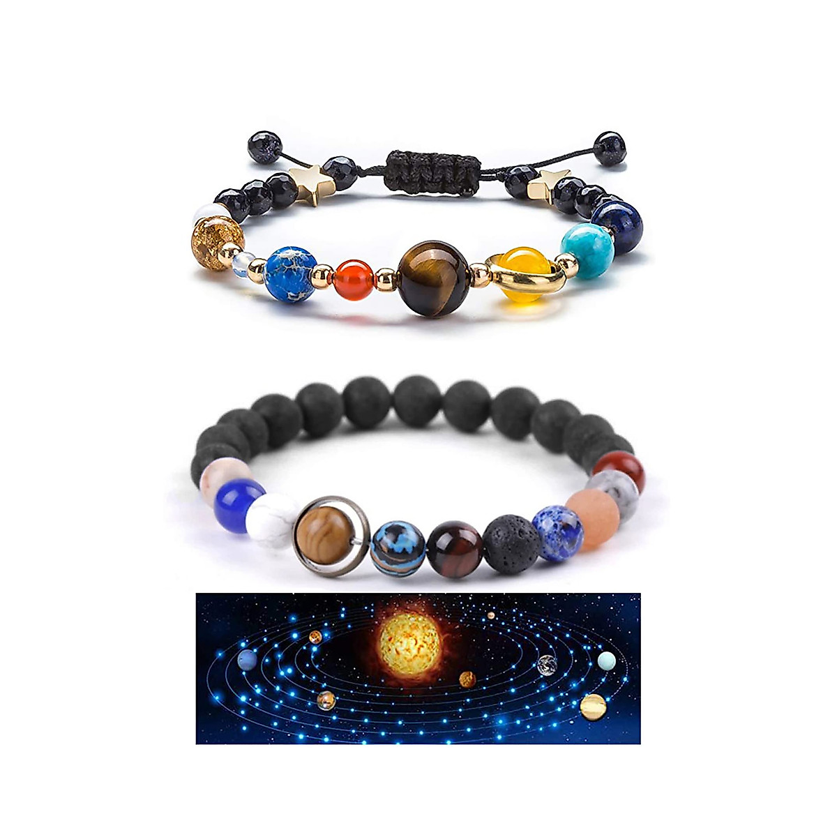 YANCHUN Pulsera Arus 7 Chakras Original,Healing Stone Bracelet Chakra Bracelets for Women 7 Chakra Bracelet with Real Stones Yoga Balance Energy Volcanic Stones Bracelet Jewelry Gifts