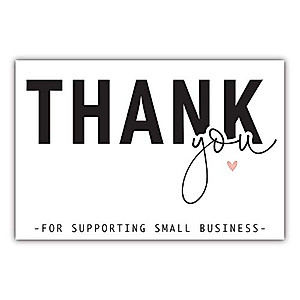50 Simple Modern 4x6 Thank You for Supporting Small Business Cards - Customer Thank You for Order Cards - Small Online Business Package Insert