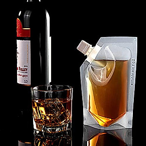 Concealable And Reusable cruise sneak flask Liquor Pouches flask kit Sneak Alcohol flask hide drinking flask kit (8OZ-6PCS+Funnel kit)