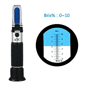 Digital Tester Sugar Refractometer ATC 0-10% Brix Handheld Sugar Meter Sugar Content Testing Equipment for Fruit, Food and Beverage