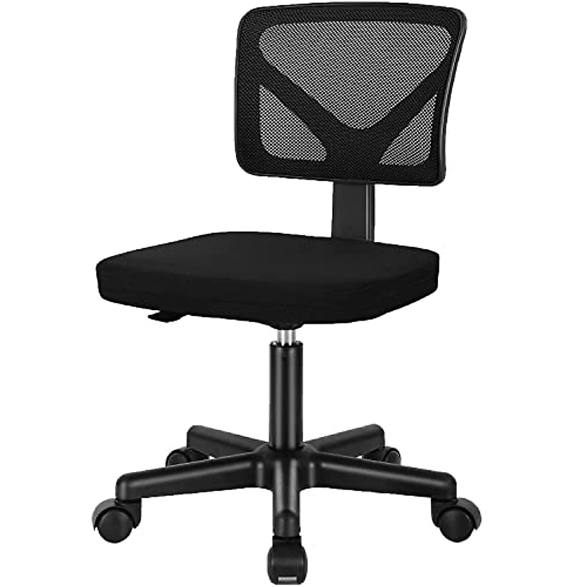 Ergonomic Home Office Desk Chair, Adjustable Armless Computer Chair with Lumbar Support, Small Mesh Task Chair with Backrest Swivel Rolling for Study, Office, Conference Room