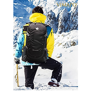 vimapo Packable Lightweight Backpack 40L, Ripstop Nylon Foldable Traveling Daypack, Collapsible Hiking Backpack For Outdoor(Black)