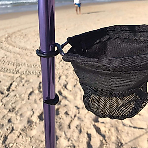 Red Suricata Cup Holder for Drinks – Accessory for Sun Shade Canopy Tent – Attaches to Tent Pole – Holds one Beverage (Cup, Bottle or Can)