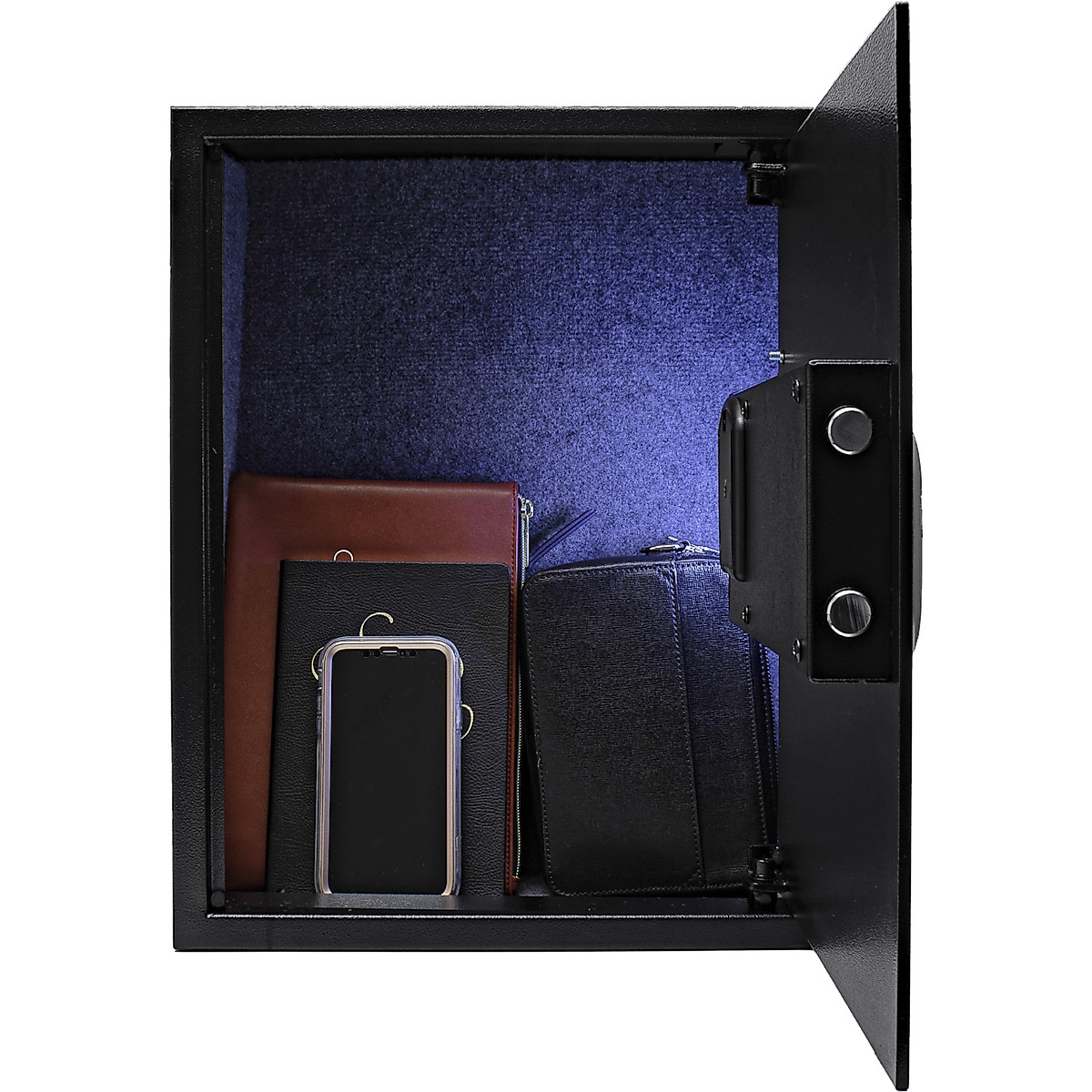 Barska Digital LED Keypad Hotel Safe with Motorized Locking Bots & Interior LED - 0.80 Cu Ft Wall