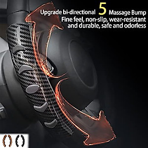 Moioee Carbon Fiber Anti-Slip Steering Wheel Grips Booster Cover Trim, Car Steering Handle Protector Assist Ferrule, Auto Interior Accessories Universal for Women Men, Suitable for Most Models