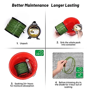 A ANLEOLIFE 5-Pound Heavy Duty Square .155-Inch-by-442-ft String Trimmer Line in Spool, with Bonus Line Cutter