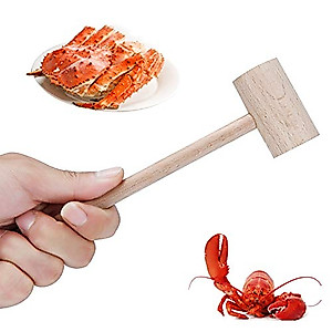 16 PCS Wooden Crab Mallets Natural Hardwood Lobster Hammers