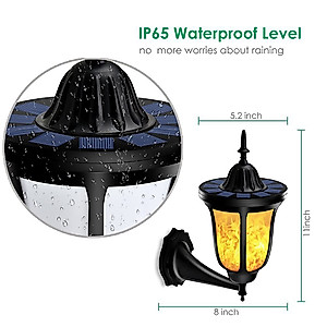 ZHUANYIYI Solar Lights Outdoor,Solar Garden Lights Outdoor Light with Flickering Home Garden Decor,LED Flame Light,Garden Villa Outdoor Street Light
