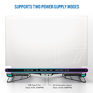 Smart Laptop Cooling Pad 15"-17" Cooler Pad, Compatible with Alienware X15R1, X15R2, X17R1, X17R2 (LTC-AWU-X1)