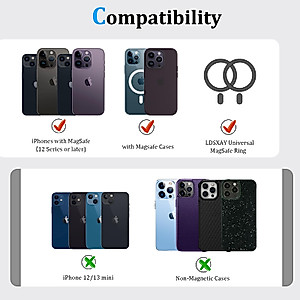 LDSXAY for MagSafe Wallet, Magnetic Phone Wallet with Adjustable Stand & Money Clip, Detachable Magnetic Wallet for iPhone 16/15/14/13/12 Pro Max Plus, 10+ Cards Holder, Vegan Leather, Brown