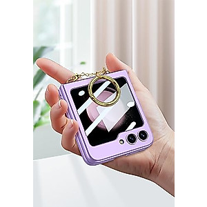 TECHY for Samsung Z Flip 5 Case with Ring, Protective Cover - Small Screen Protection, Matte Finish, Comfortable Grip Phone Case for Galaxy Z Flip 5 Case, Black