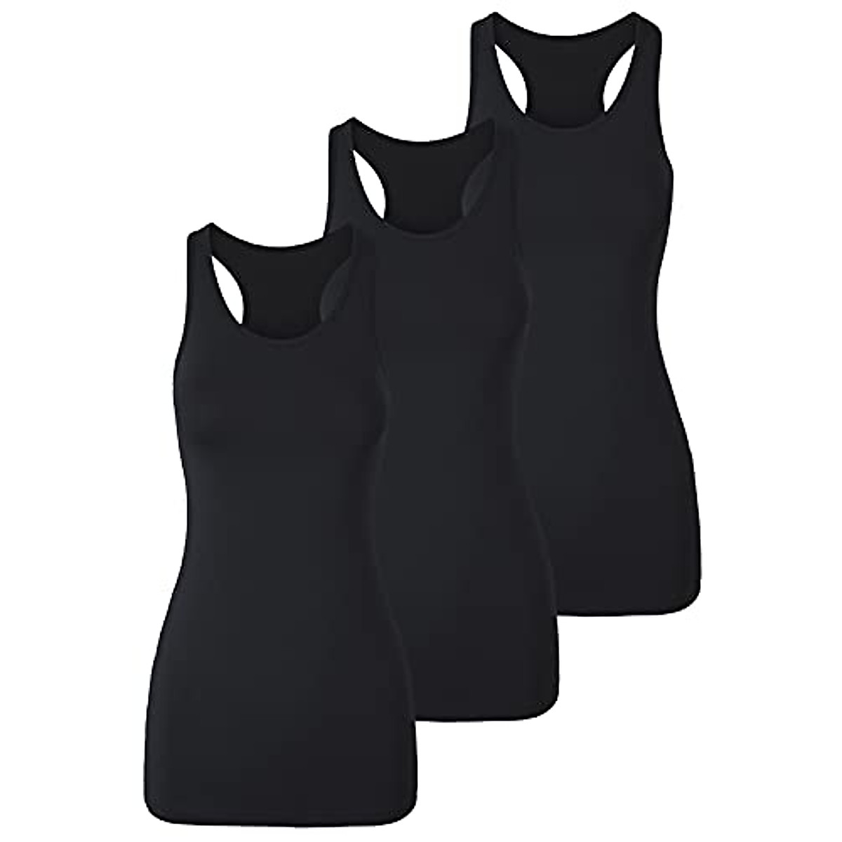 TAIPOVE Long Tank Tops for Women Cotton Layering Racerback Extra Long Camisole Activewear 3packs