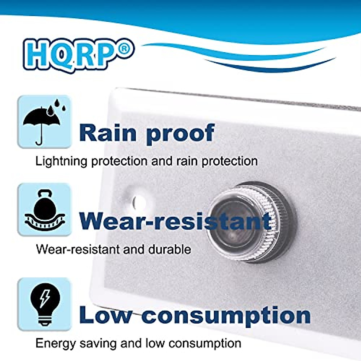 HQRP Photocell Thermal Type Light Sensor w/Wall Plate Dusk to Dawn Wire-in Switch Photoelectric Control for Outdoor Lighting, Garage Lights, Barn Light, Street Lights, etc.