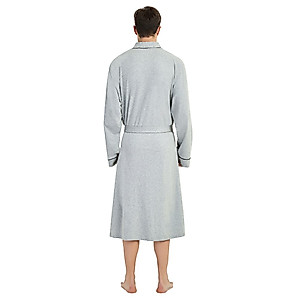 U2SKIIN Mens Cotton Robe Lightweight Knit Bathrobe(Grey, 2XP/3XP)