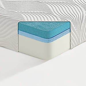 Lexicon Amira 10-Inch Gel Infused Memory Foam Mattress, Split Cal King, White