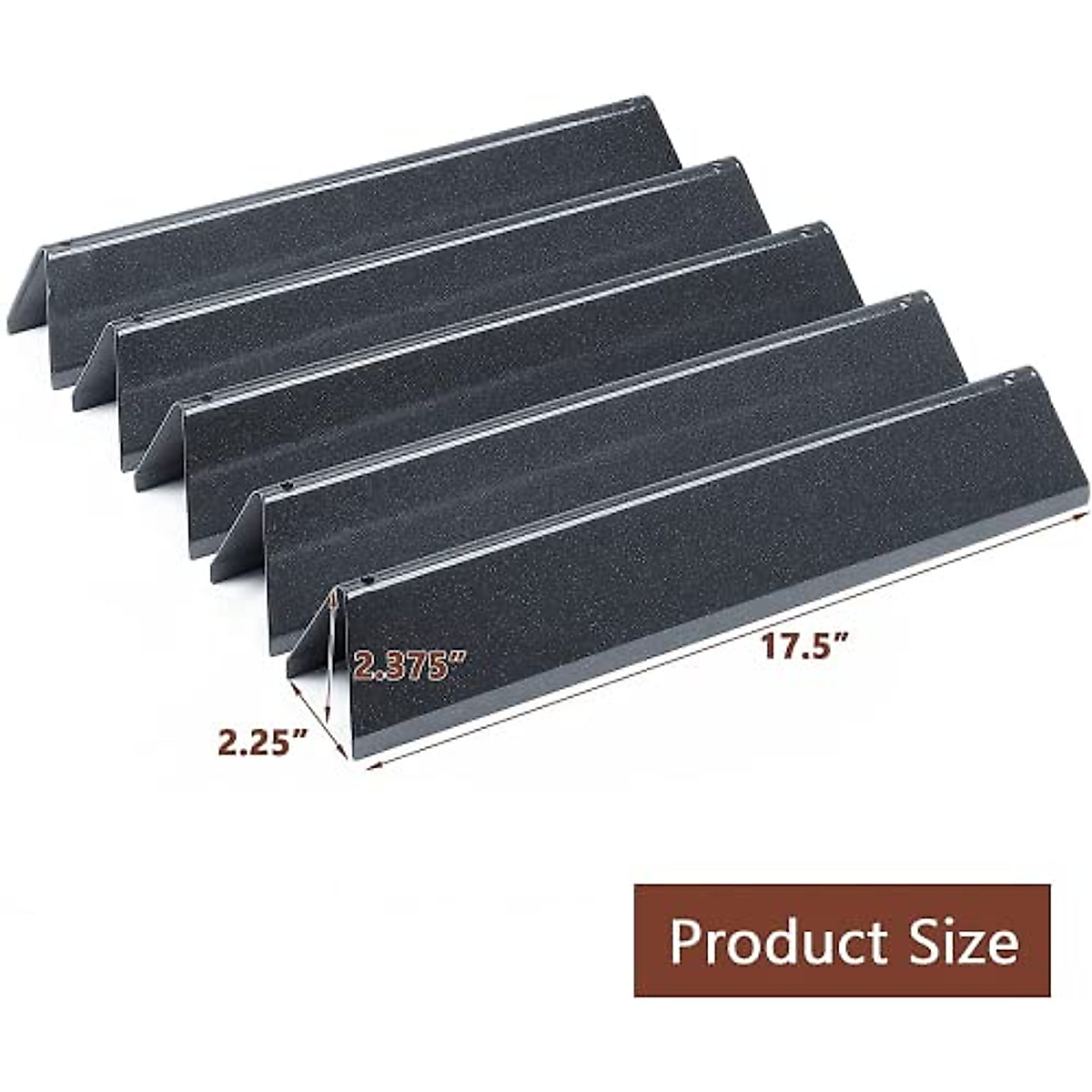 QuliMetal 17.5" Porcelain Steel Flavor Bars and Heat Deflector for Weber Genesis 300 E310 E320 E330 S310 S330 (with Front Control Knobs), Replaces Weber 7620 7621 65505 7622