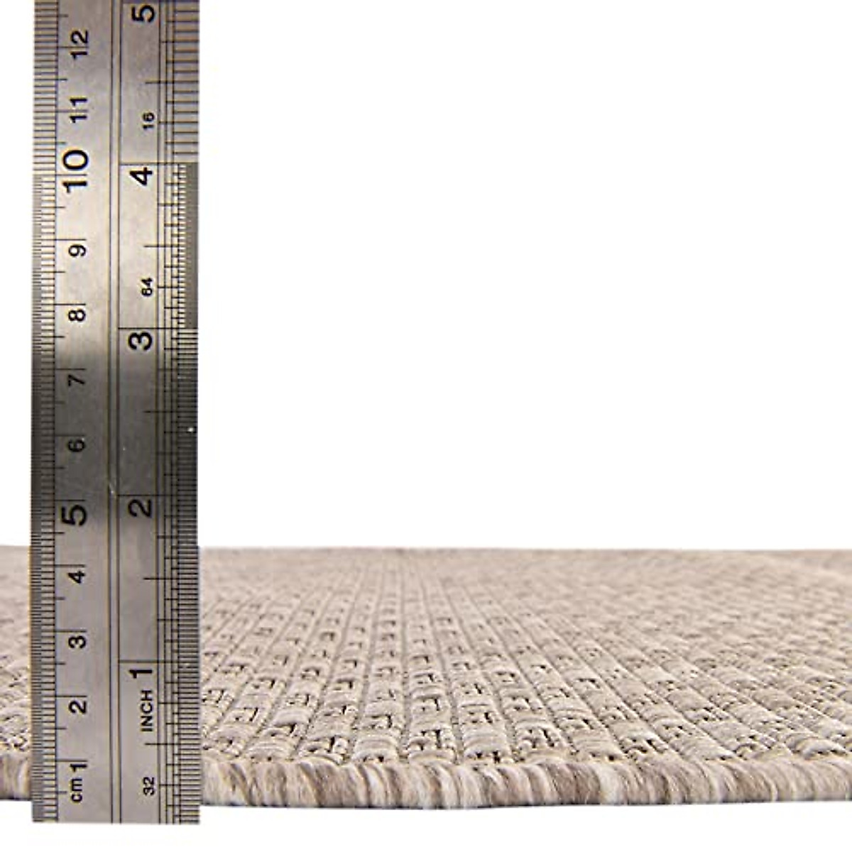 Unique Loom Collection Casual Transitional Solid Heathered Indoor/Outdoor Flatweave Area Rug, Rectangular 4' 0" x 6' 0", Beige