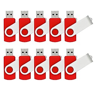 10 Pack 512MB USB Flash Drives Gift Stick Business Bidding Thumb Drive USB 2.0 high Speed Pen Drives (512MB, Red)