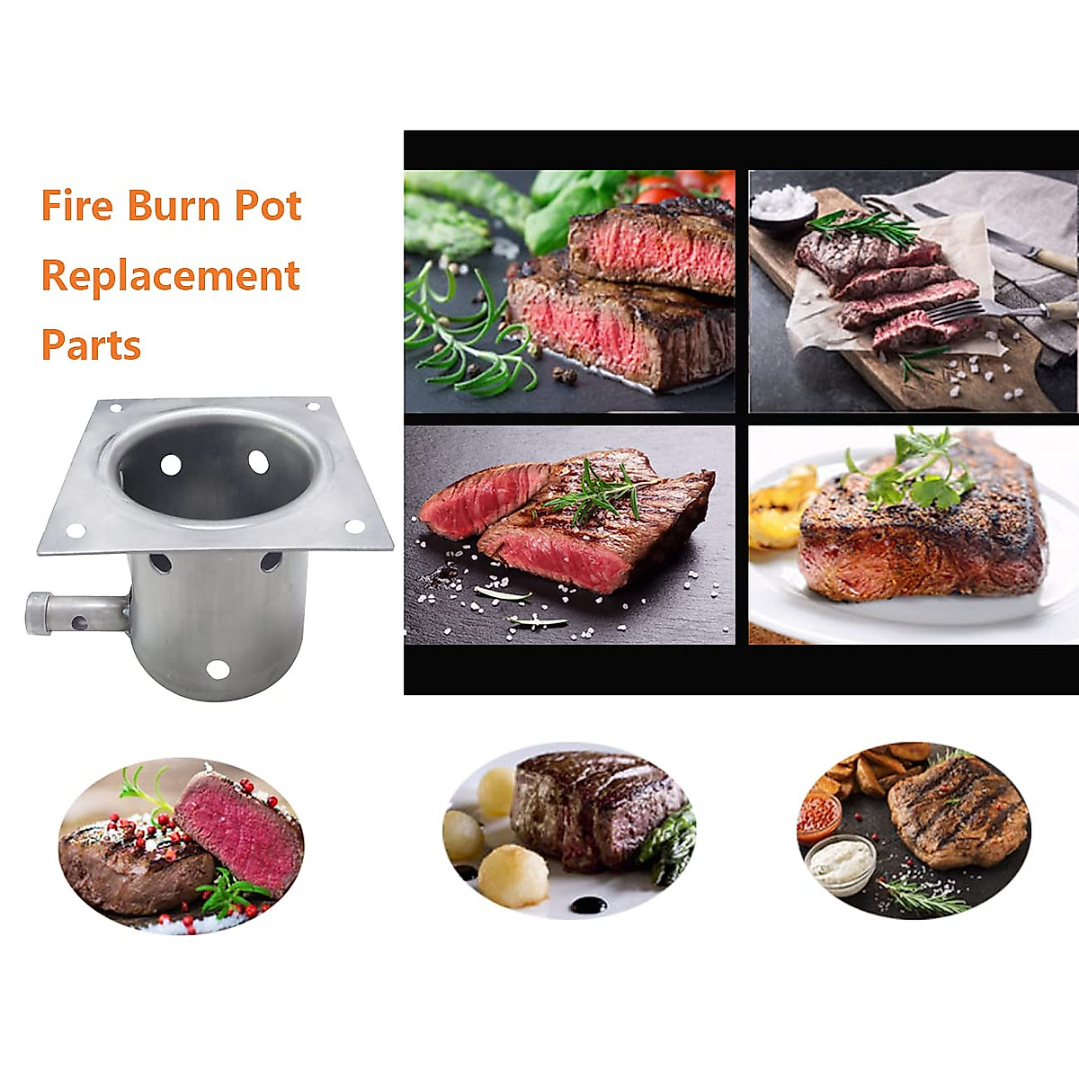 FCCUM Fire Burn Pot Replacement Parts for Traeger Pellet Grill,Compatible with Traeger Grill and Most Pit Boss Grills