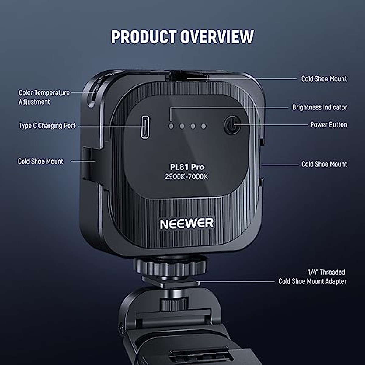 NEEWER LED Streaming Light with Mac/PC APP Control, 2 in 1 Monitor Mount & Stand, Ultra Bright 2900K-7000K USB Laptop Computer Webcam Lighting for Streaming, Video Conference, Zoom Meeting, PL81 PRO