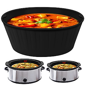 Slicone Crockpot Liner, Crock Pot Liners Reusable Slow Cooker Liners Fit Crock-Pot 6-7 Quart Oval Crock Pot, Crockpot Liners Leakproof Dishwasher Safe Cooking Liners Hamilton Beach Crockpot Liner