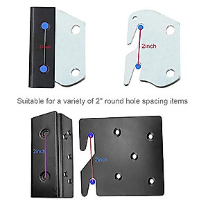 Bed Frame Bed Post Double Hook Slot Hardware Attachment Bracket for Wooden Bed-Set of 2