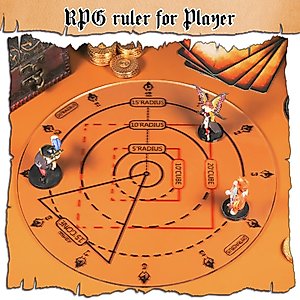 Byhoo Spell AOE Damage Marker DND Area Effect Template - 1" Grid or Hex Tabletop Game Mat RPG Gaming Accessories for Dungeons and Dragons 5E Pathfinder and Other TTRPGs