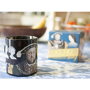Henry VIII Disappearing Coffee Mug - Add Hot Water and Watch Henry's Wives Disappear - Comes in a Fun Gift Box - by The Unemployed Philosophers Guild, 10Fl oz