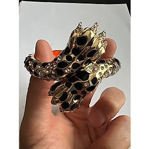 Betsey Johnson Gold Tone True Leopard Claw Hinge Bangle Bracelet Valentine Great Gift Christmas Gift Idea Mother's Day Valentine's Day Present XMAS Easter