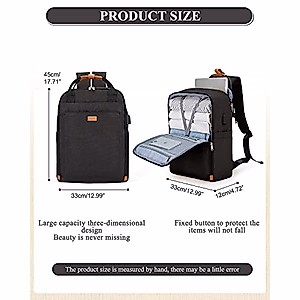 UPPACK Travel Backpack for Women Men Carry on Backpack for Airplanes Large Hiking Back Pack Black Personal Item Backpack Suitcase Overnight Backpack Laptop Backpack 15.6 Inch