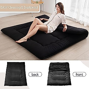 MAXYOYO Japanese Floor Mattress Futon Mattress Full Size, Shikibuton Tatami Mat Floor Bed, Roll Up Foldable Mattress Topper, for Guest Camping RV