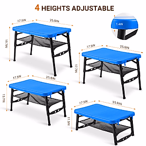 Small Folding Table Portable for Camping - Mondoshop Lightweight Foldable Table with Mesh Fabric for Outdoor Cooking, Picnic, Camp, Beach, Travel