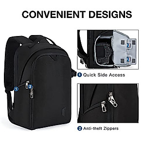 Camera Backpack,BAGSMART DSLR SLR Camera Bag Backpack Fits 15.6 Inch Laptop,Anti-Theft Waterproof Camera Case for Photographers,Men Women,with Rain Cover,Tripod Holder,Black