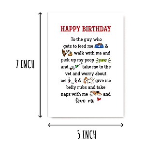 Dog Dad Birthday Card - Funny Birthday Card - Funny Dog Dad Gifts For Men - Dad Birthday Gifts From Daughter - Cute Birthday Card For Father