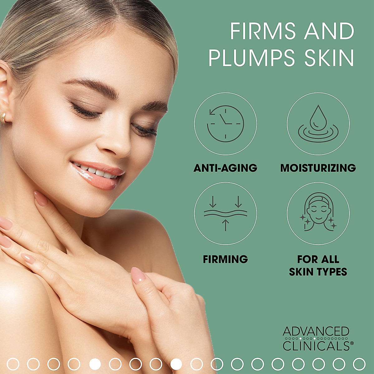 Advanced Clinicals Collagen Cream + Collagen Serum 2PC Set Bundle | Face Serum & Body Cream Moisturizer Lotion Plumping Skin Care Set & Kits For Wrinkles, Uneven Skin Tone, & Dry Skin, Fragrance Free